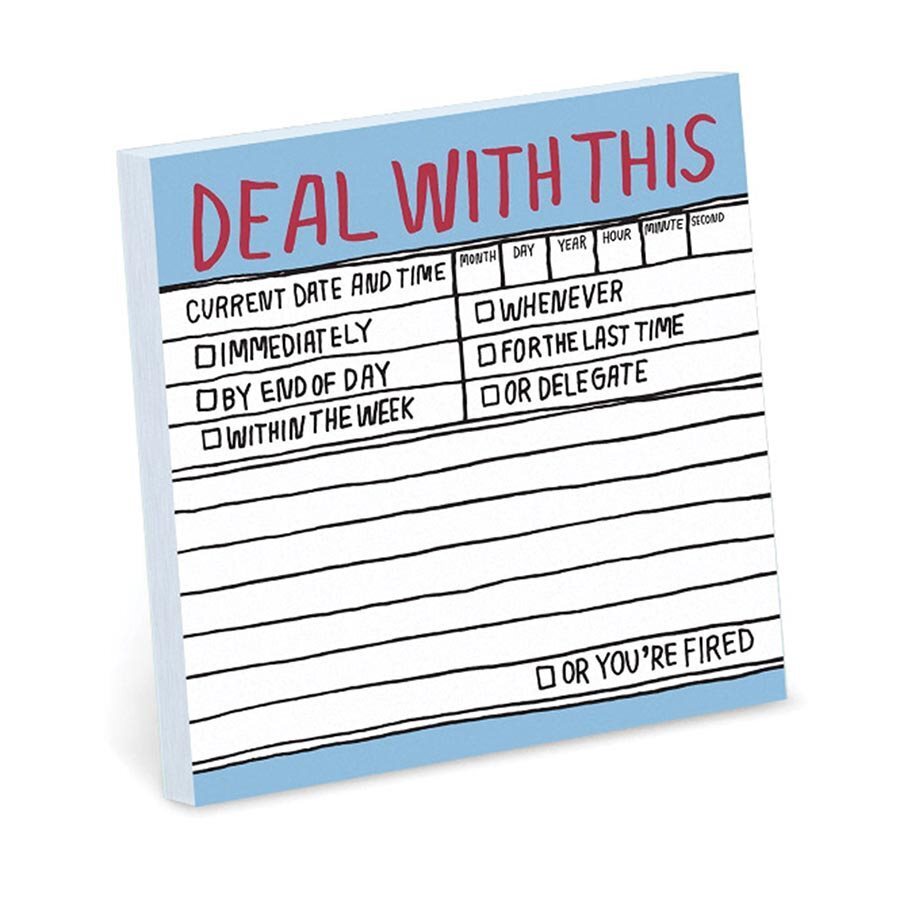 Knock Knock Hand Lettered Sticky Notes - Deal With This